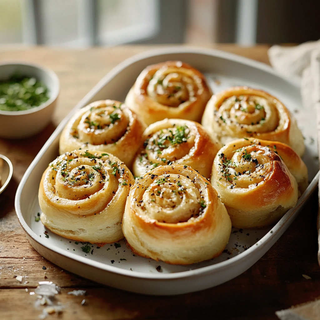 Garlic-Swirl Rolls: Fluffy and Flavorful Treats