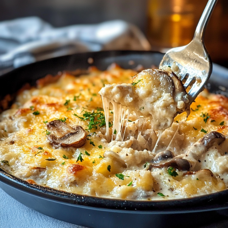 Cheesy Mushroom Casserole : Creamy Comfort Food Recipe