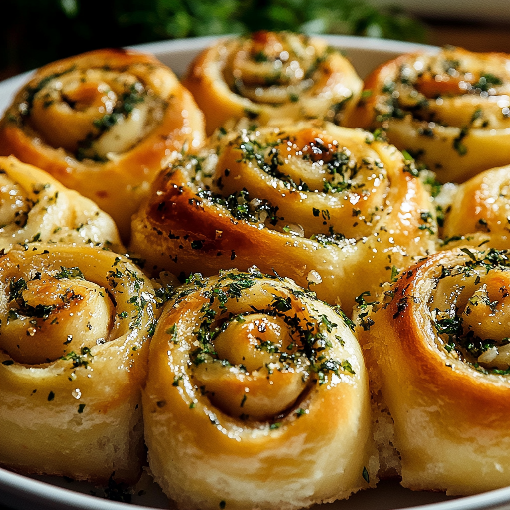 Garlic-Swirl Rolls: Fluffy and Flavorful Treats