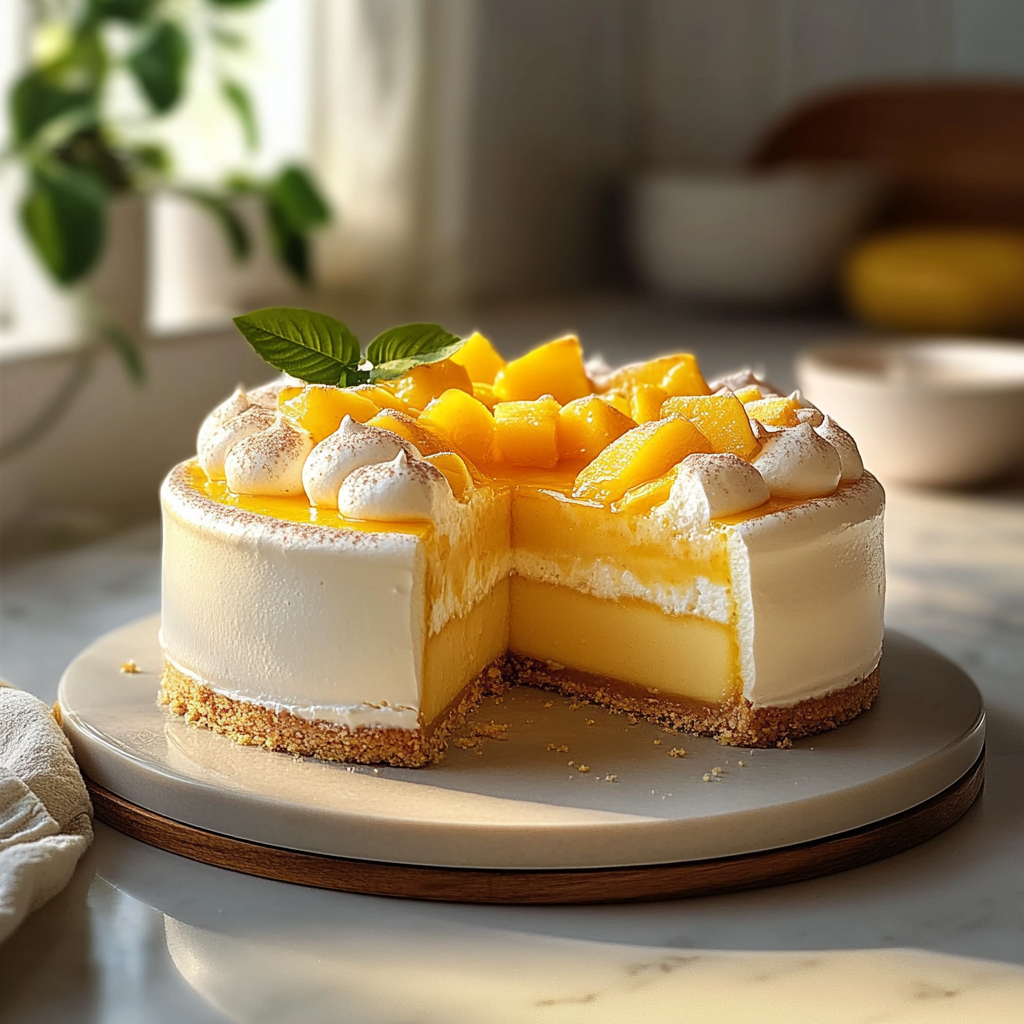 Baked Mango Meringue Cheesecake: Delicious Recipe