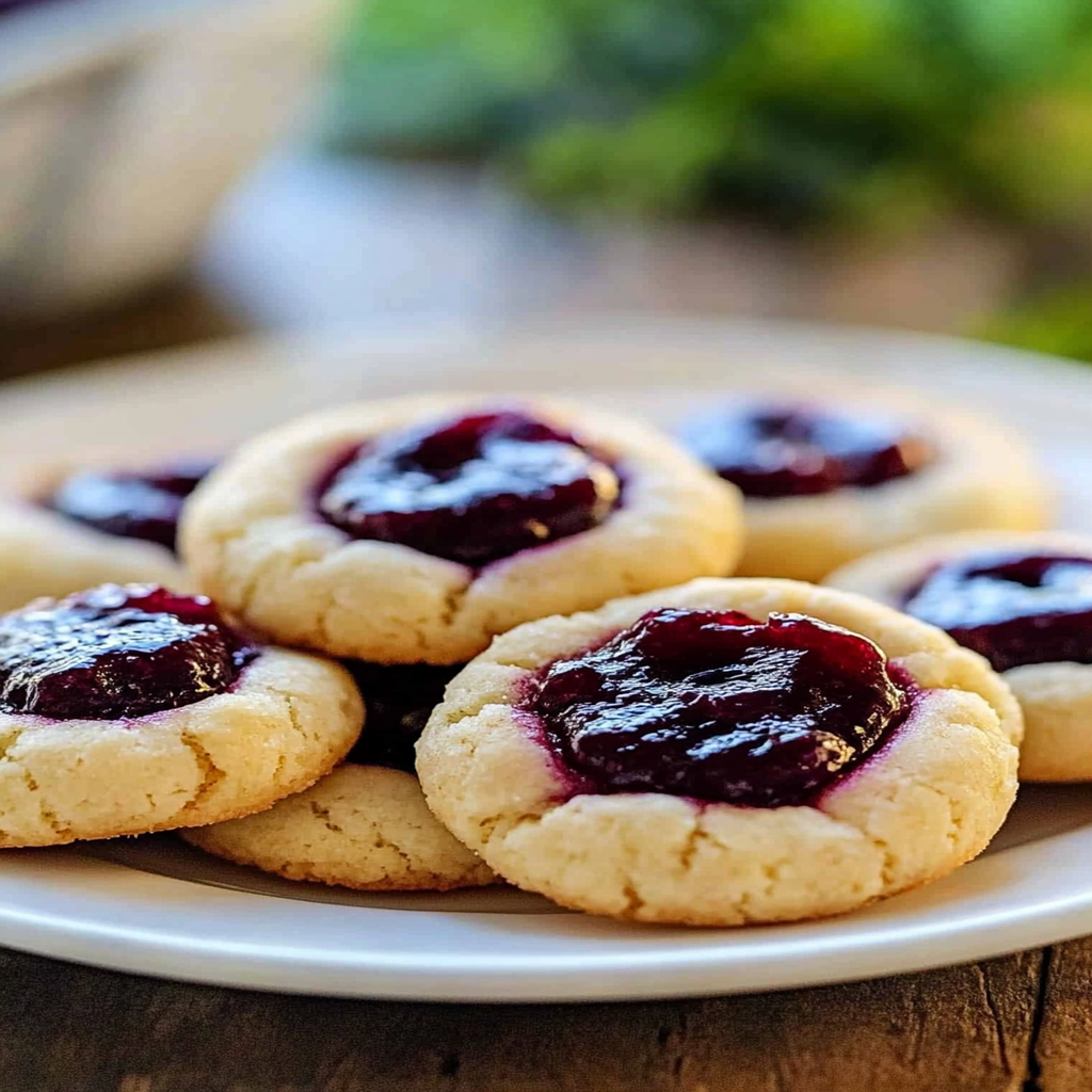 Huckleberry Jam-Filled Thumbprint Cookies