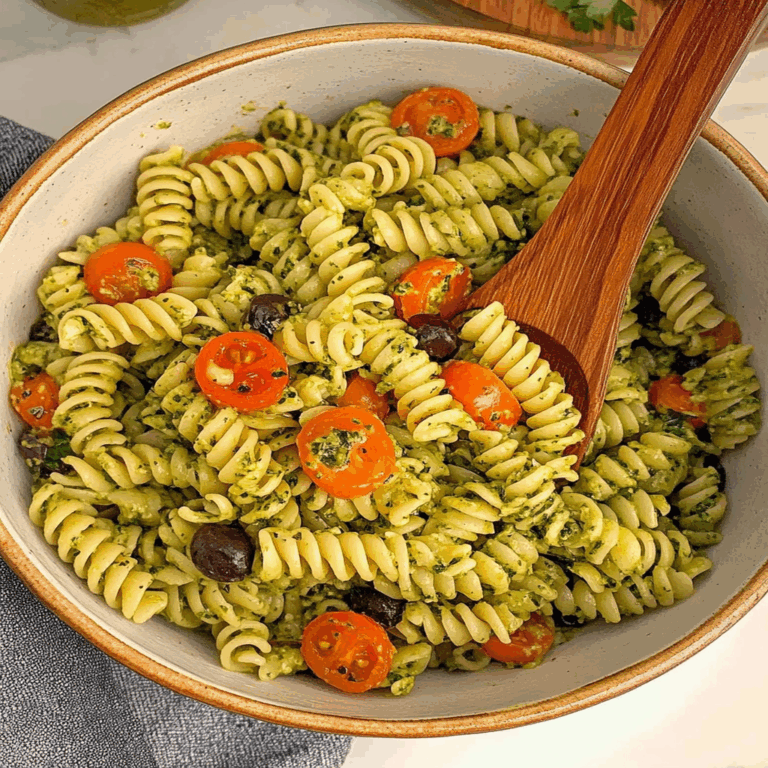 Pasta Salad with Pesto for Lunch Boxes