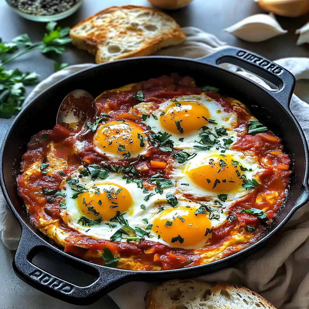 Shakshuka Brunch with Crusty Bread