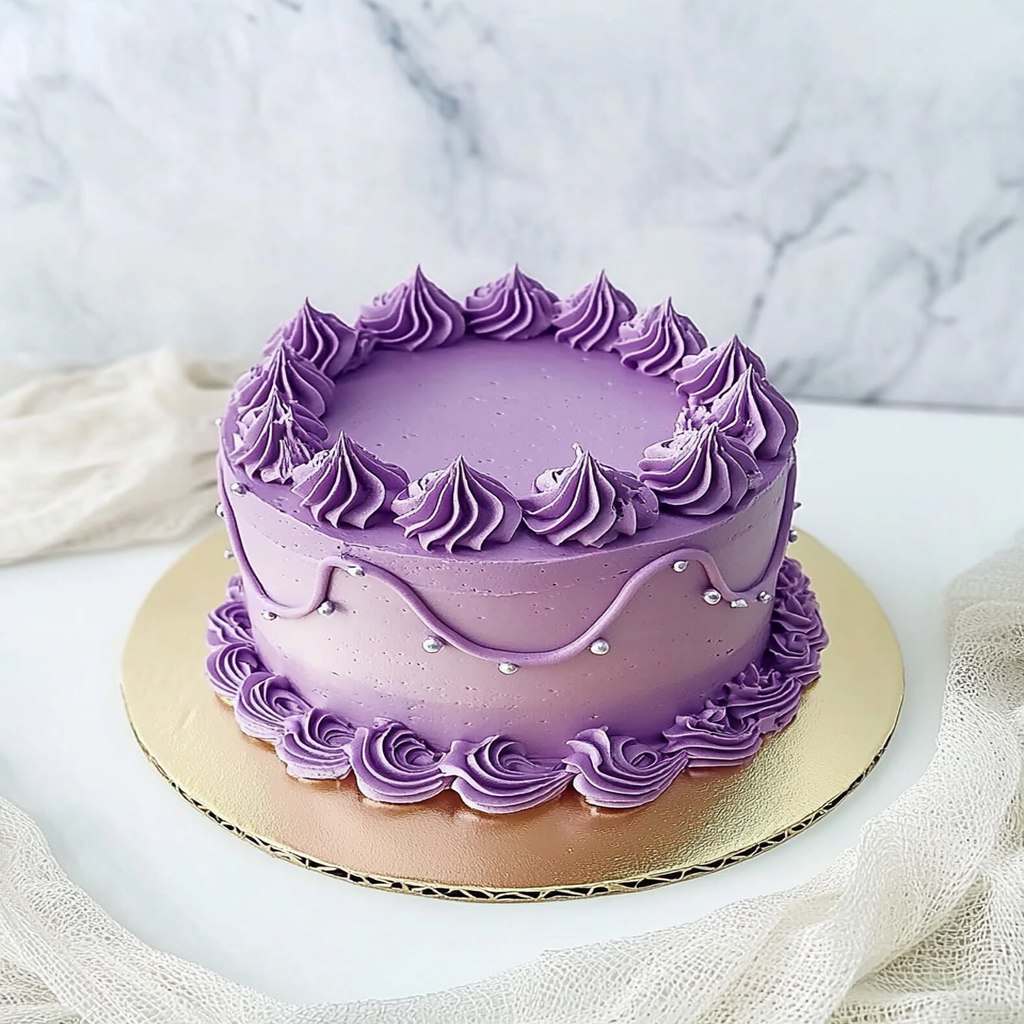 Aesthetic Purple Birthday Cake